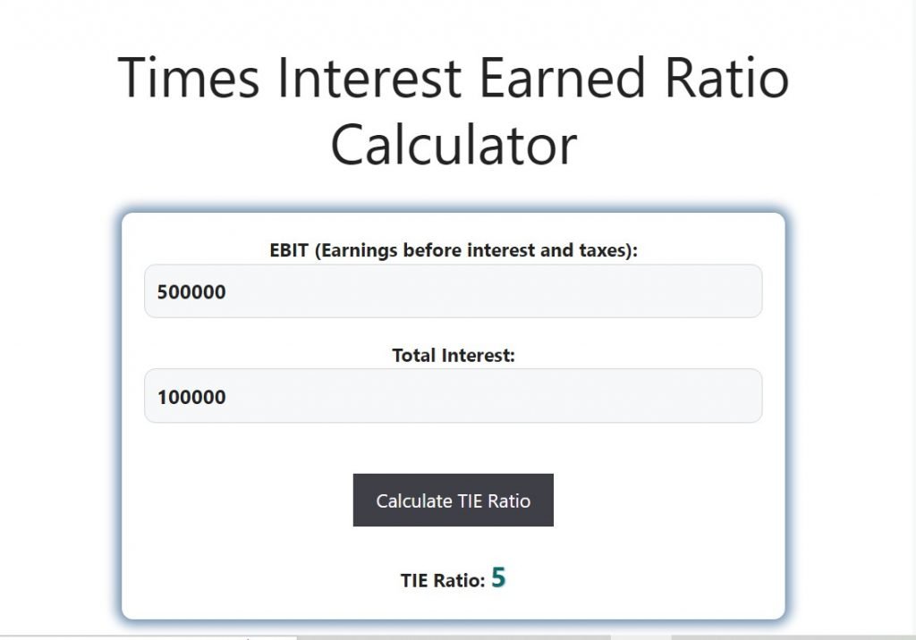 Times Interest Earned Ratio Calculator - Savvy Calculator