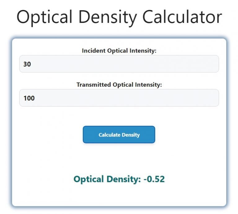 Optical Density Calculator - Savvy Calculator