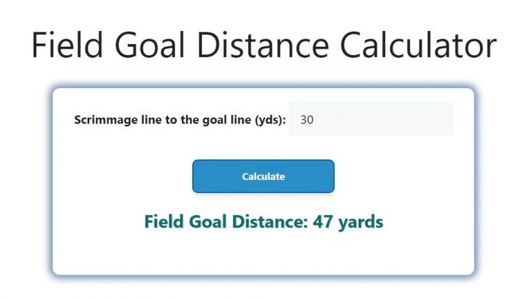 Field Goal Distance Calculator - Savvy Calculator