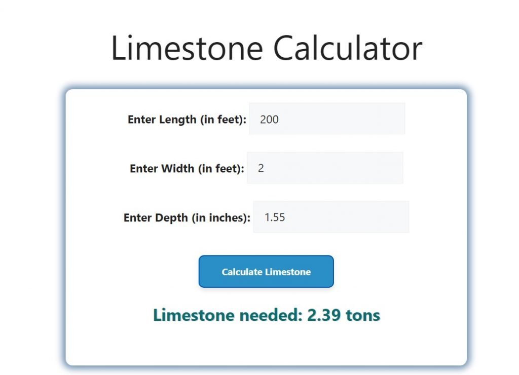 Limestone Calculator - Savvy Calculator