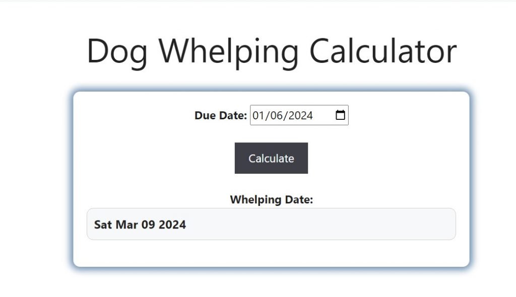 Dog Whelping Calculator - Savvy Calculator