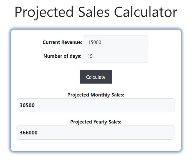 Projected Sales Calculator - Savvy Calculator