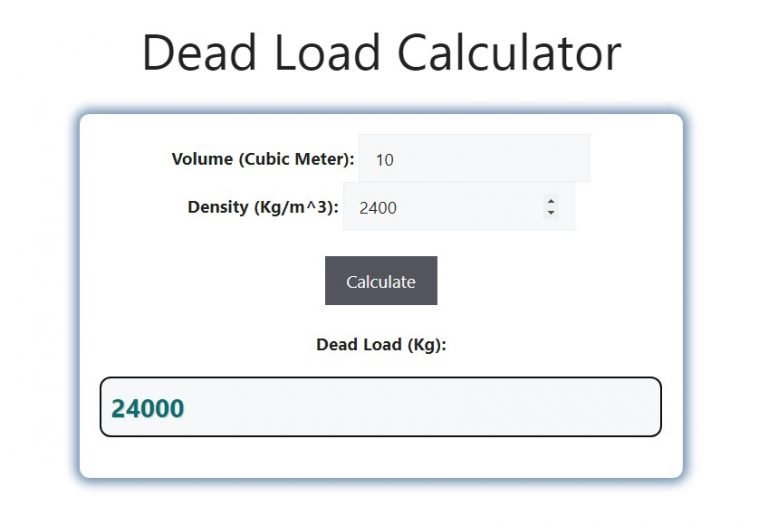 Dead Load Calculator - Savvy Calculator