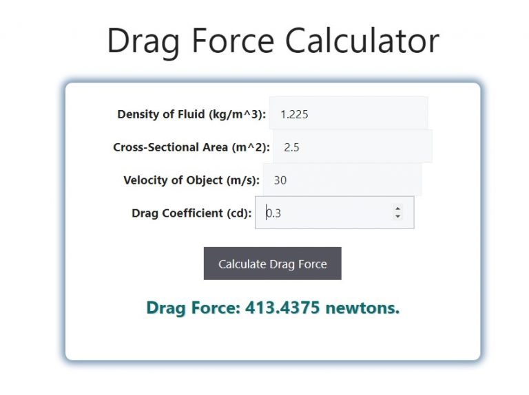 Drag Force Calculator - Savvy Calculator