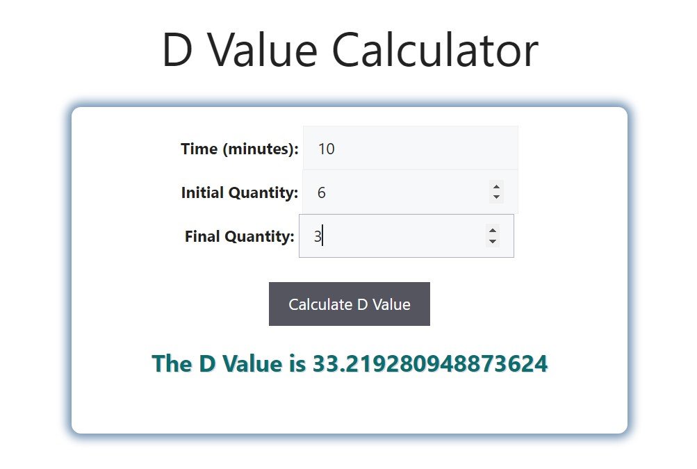 D Value Calculator - Savvy Calculator