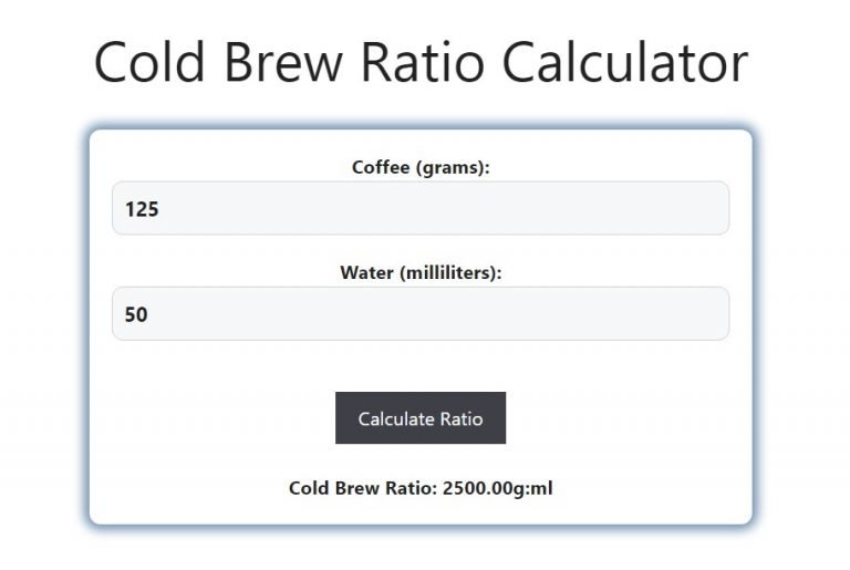 Cold Brew Ratio Calculator - Savvy Calculator