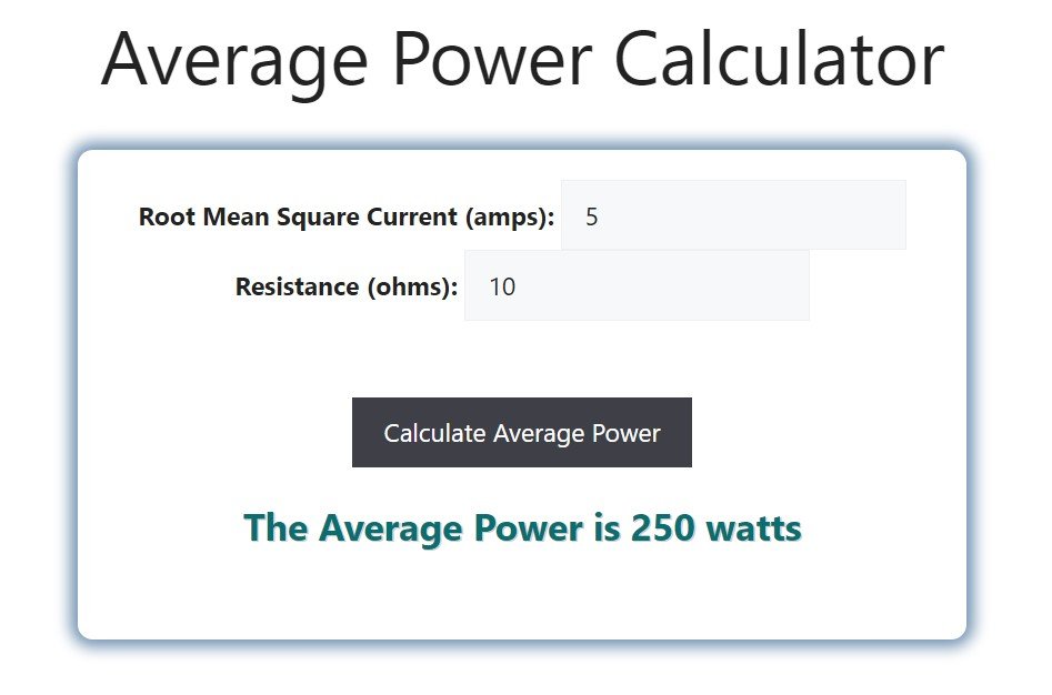 Average Power Calculator - Savvy Calculator