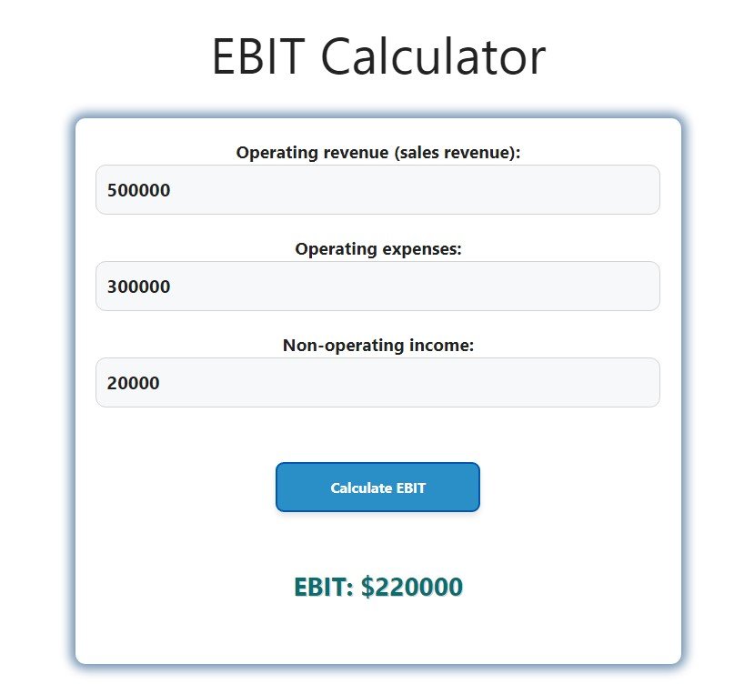 EBIT Calculator - Savvy Calculator