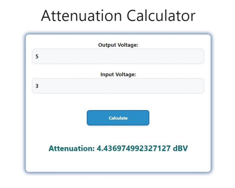 Attenuation Calculator - Savvy Calculator
