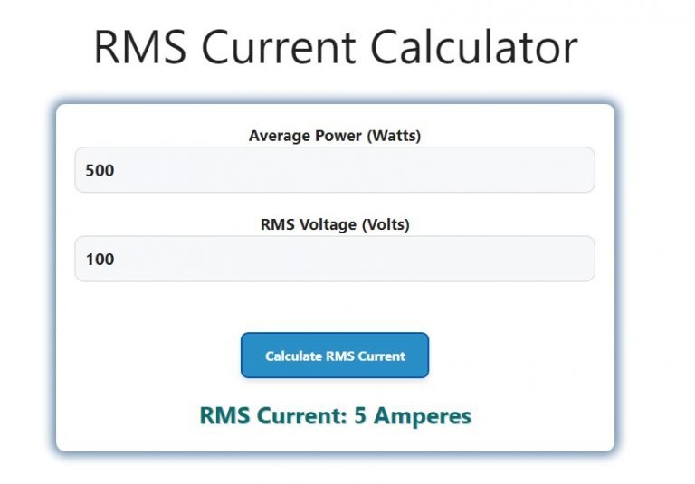 RMS Current Calculator - Savvy Calculator