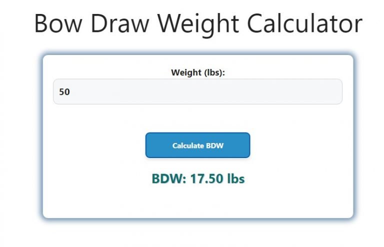 Bow Draw Weight Calculator - Savvy Calculator