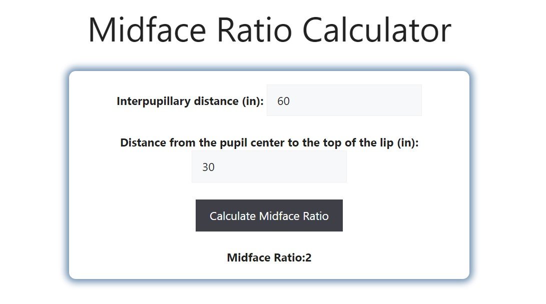 Midface Ratio Calculator - Savvy Calculator