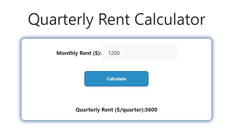 Quarterly Rent Calculator - Savvy Calculator