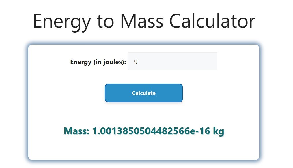 Energy to Mass Calculator - Savvy Calculator