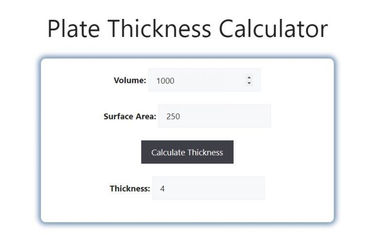 Plate Thickness Calculator - Savvy Calculator