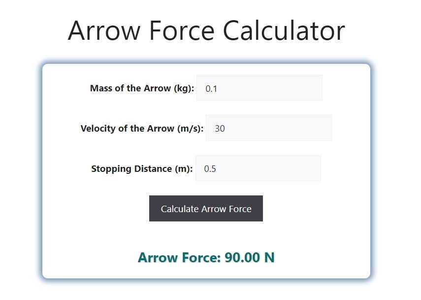 Arrow Force Calculator - Savvy Calculator