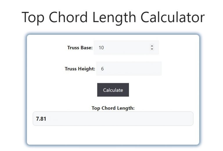 Top Chord Length Calculator - Savvy Calculator