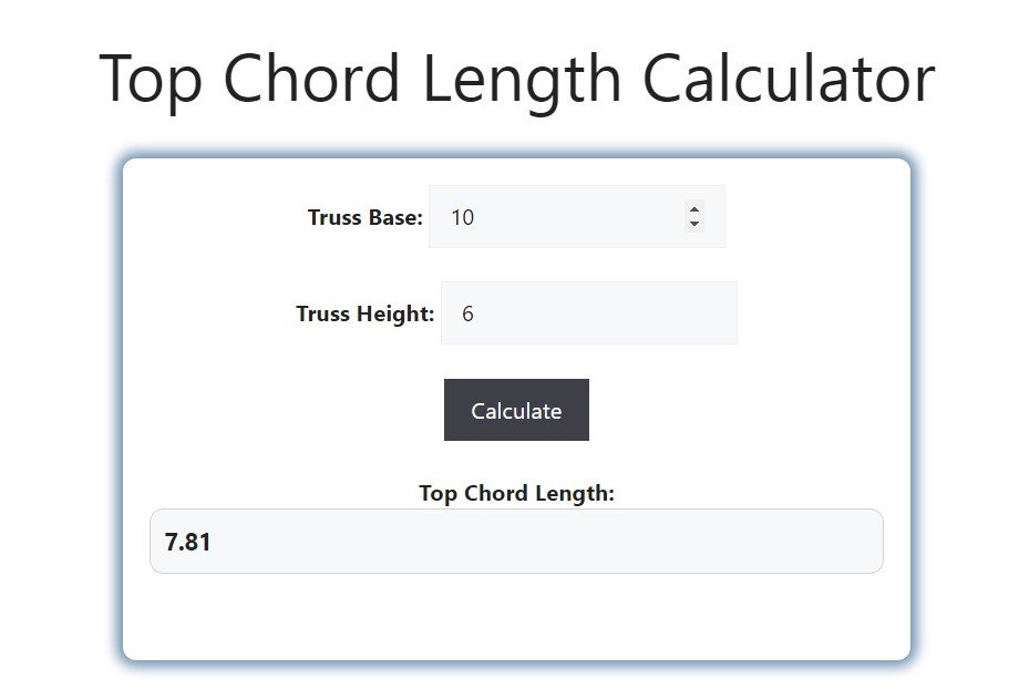 Top Chord Length Calculator - Savvy Calculator