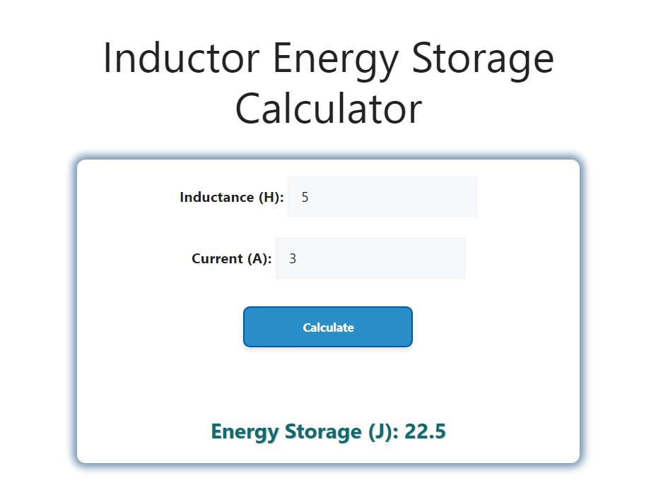 Inductor Energy Storage Calculator - Savvy Calculator