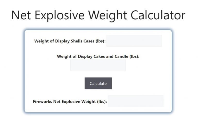 Net Explosive Weight Calculator - Savvy Calculator