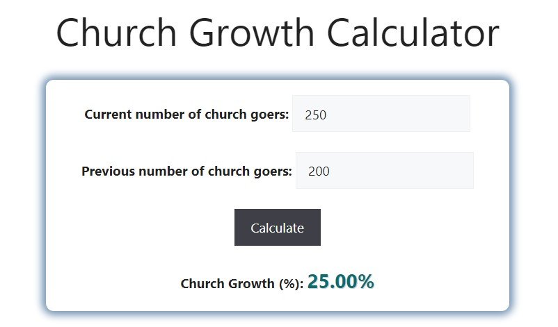 Church Growth Calculator - Savvy Calculator