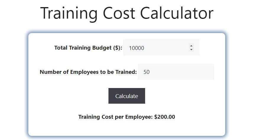 Training Cost Calculator - Savvy Calculator