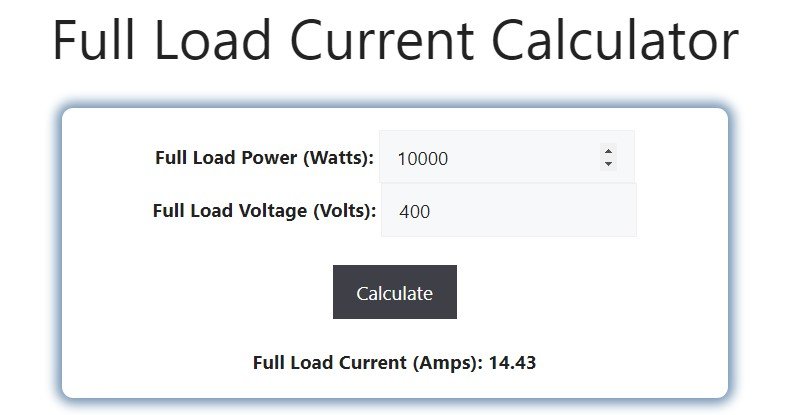 Full Load Current Calculator - Savvy Calculator