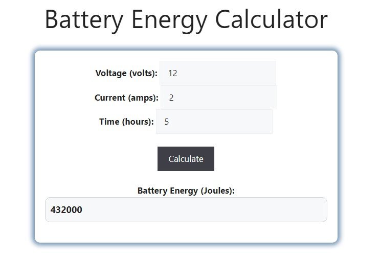 Battery Energy Calculator - Savvy Calculator