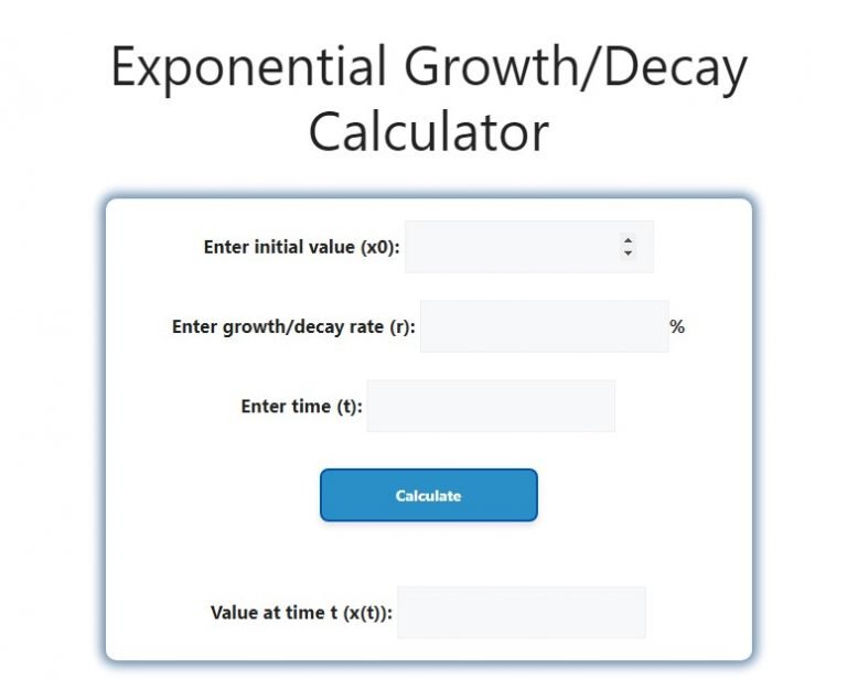 Exponential Growth/Decay Calculator - Savvy Calculator