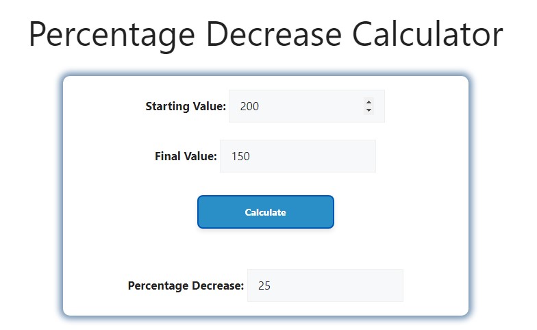Percentage Decrease Calculator - Savvy Calculator Percentage Decrease Calculator - Savvy Calculator