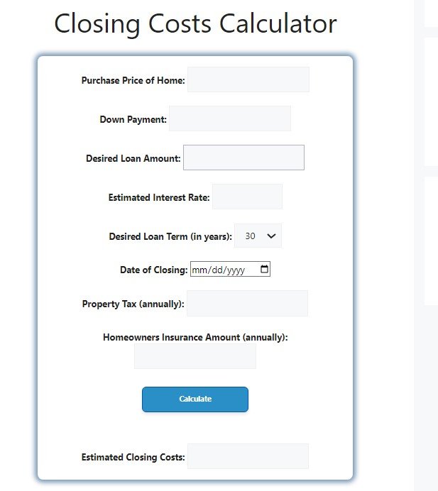 Closing Costs Calculator - Savvy Calculator