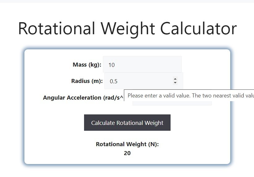 Rotational Weight Calculator - Savvy Calculator