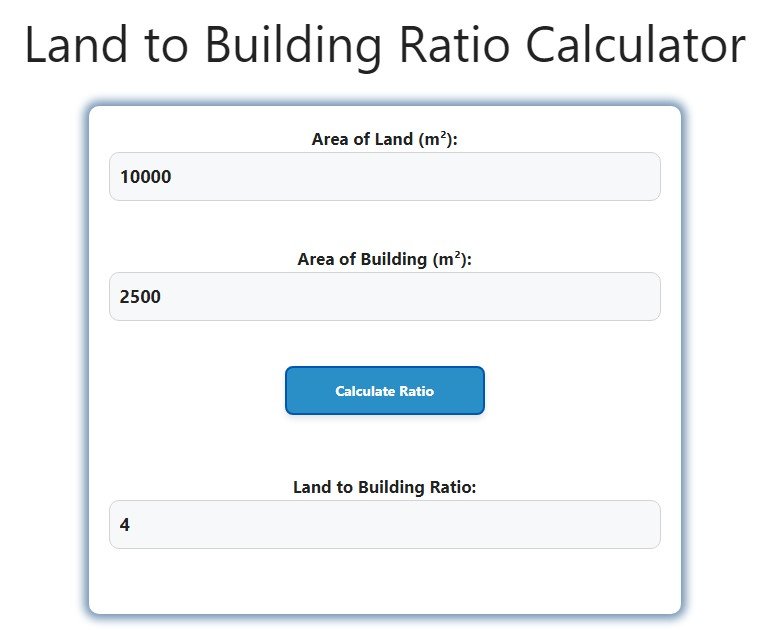 Land to Building Ratio Calculator - Savvy Calculator