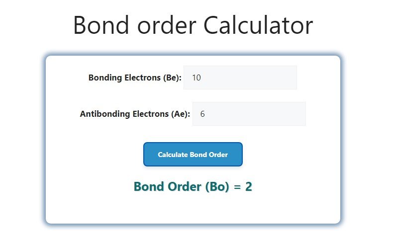 Bond order Calculator - Savvy Calculator