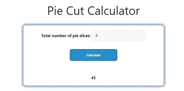Pie Cut Calculator - Savvy Calculator
