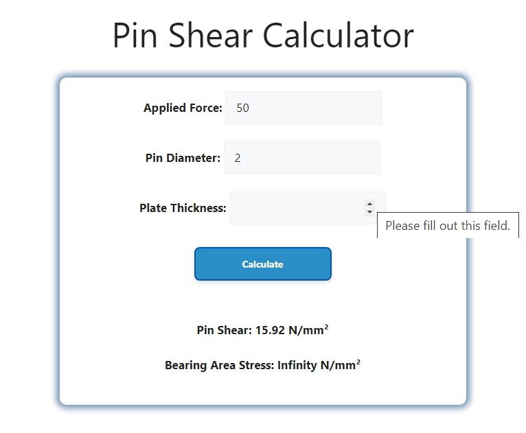 Pin Shear Calculator - Savvy Calculator