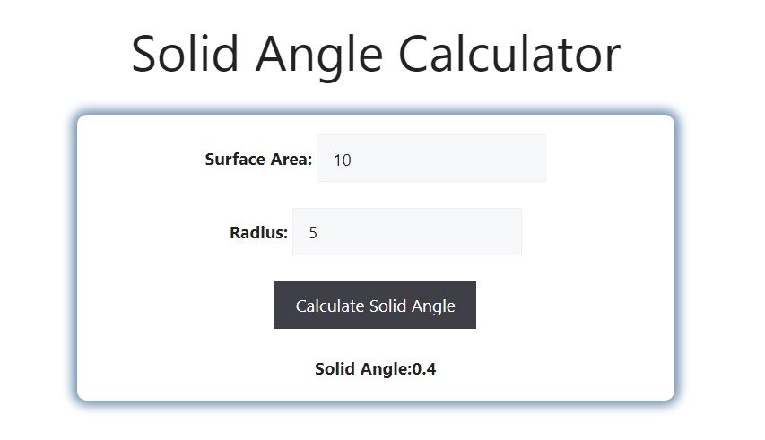 Solid Angle Calculator - Savvy Calculator