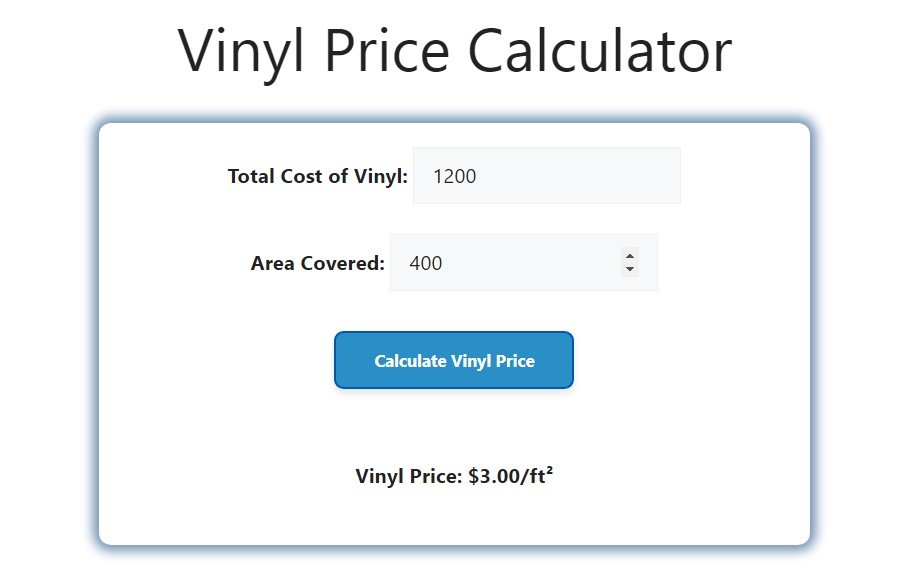Vinyl Price Calculator - Savvy Calculator