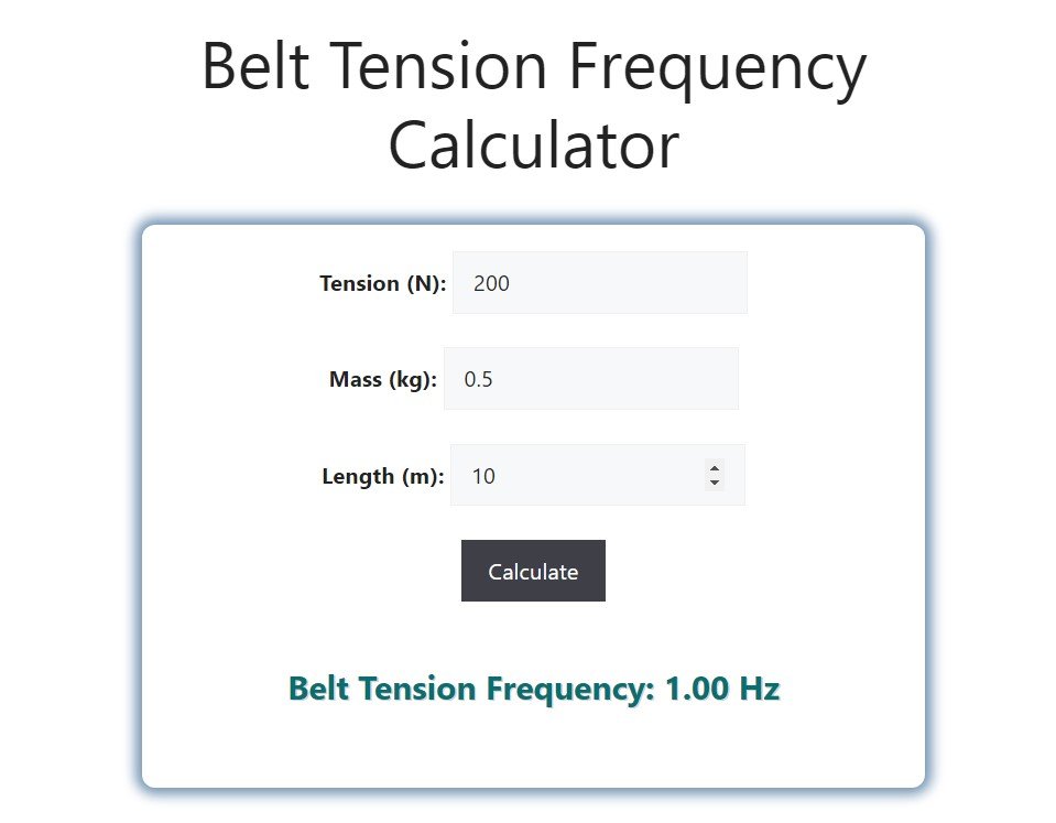 Belt Tension Frequency Calculator - Savvy Calculator