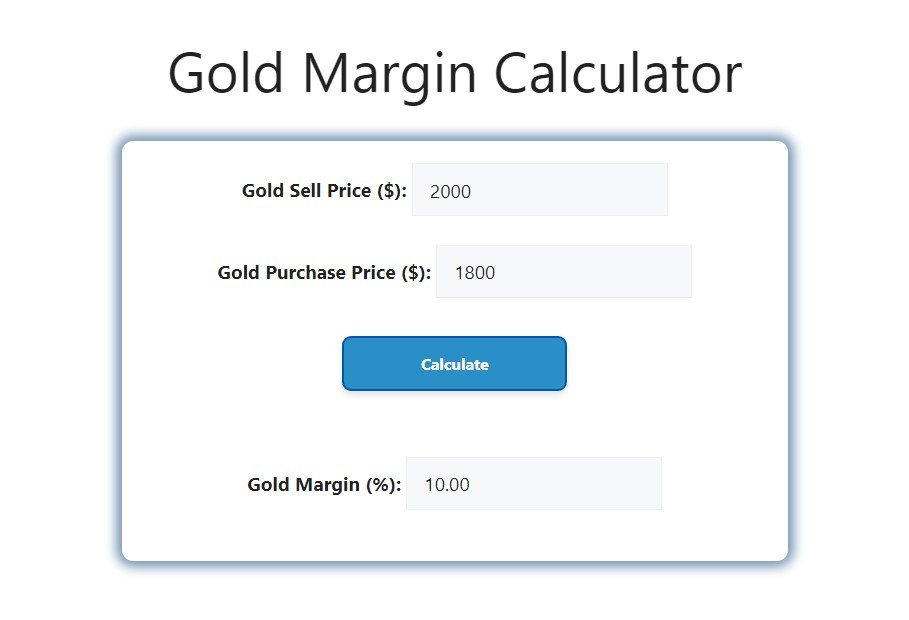 Gold Margin Calculator - Savvy Calculator
