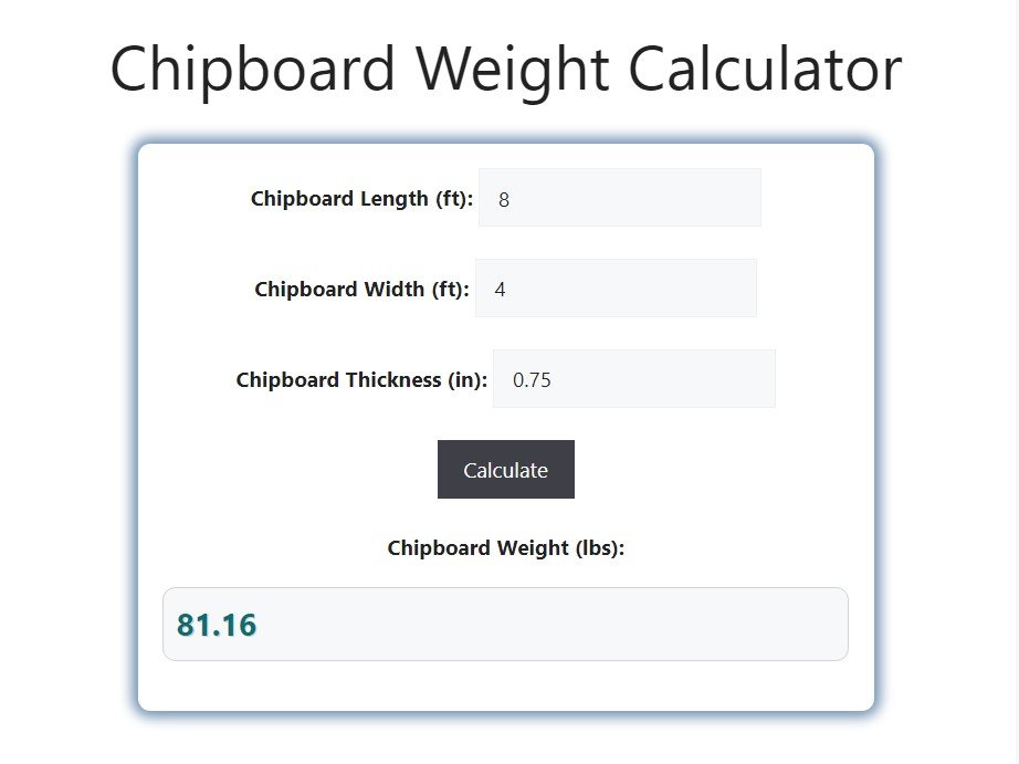 Chipboard Weight Calculator - Savvy Calculator