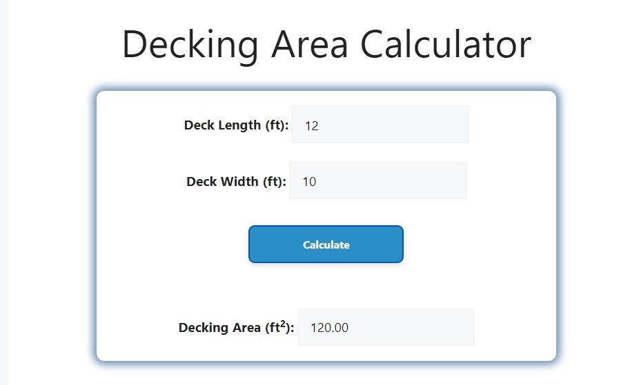 Decking Area Calculator - Savvy Calculator