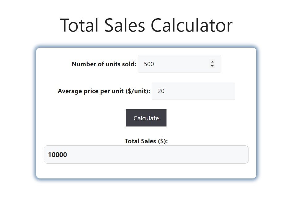 Total Sales Calculator - Savvy Calculator
