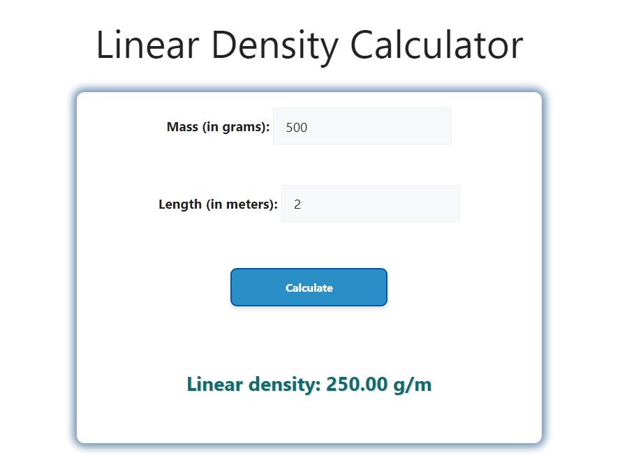 Linear Density Calculator - Savvy Calculator