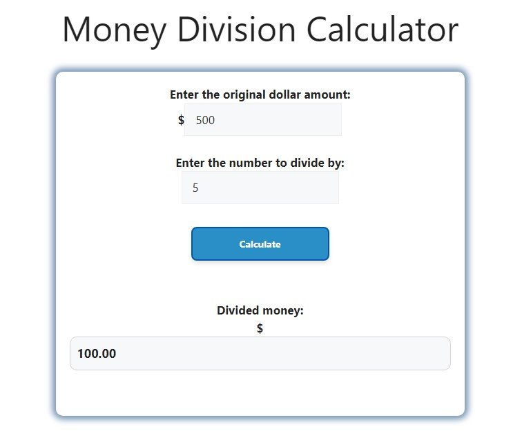 Money Division Calculator - Savvy Calculator
