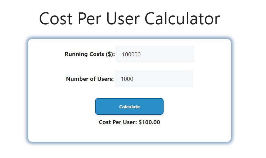 Cost Per User Calculator - Savvy Calculator