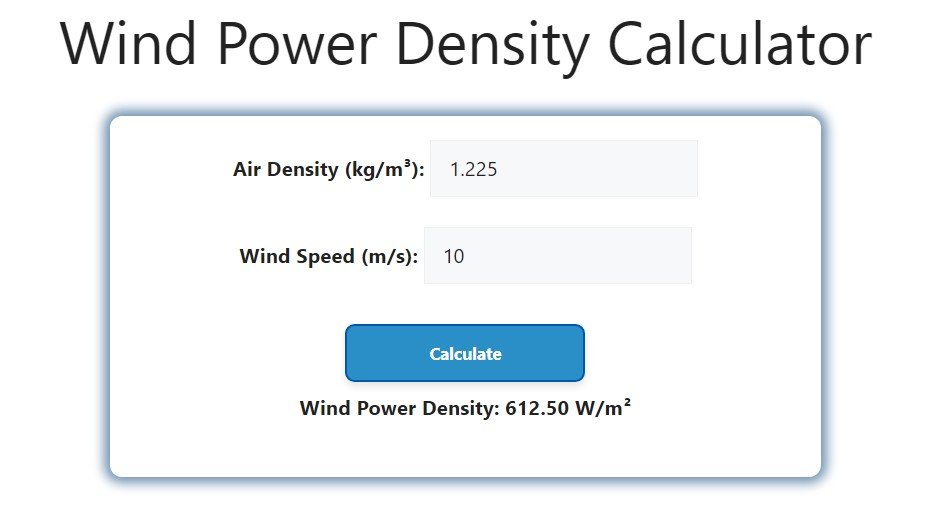 Wind Power Density Calculator - Savvy Calculator