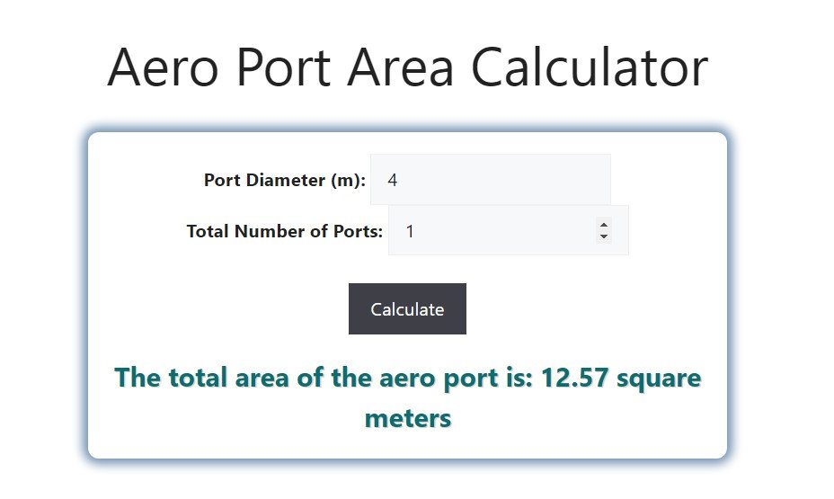 Aero Port Area Calculator - Savvy Calculator