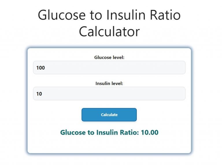 Glucose to Insulin Ratio Calculator - Savvy Calculator