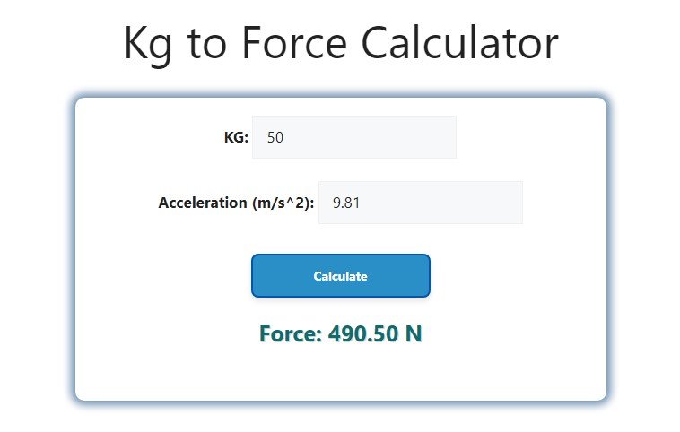 Kg to Force Calculator - Savvy Calculator